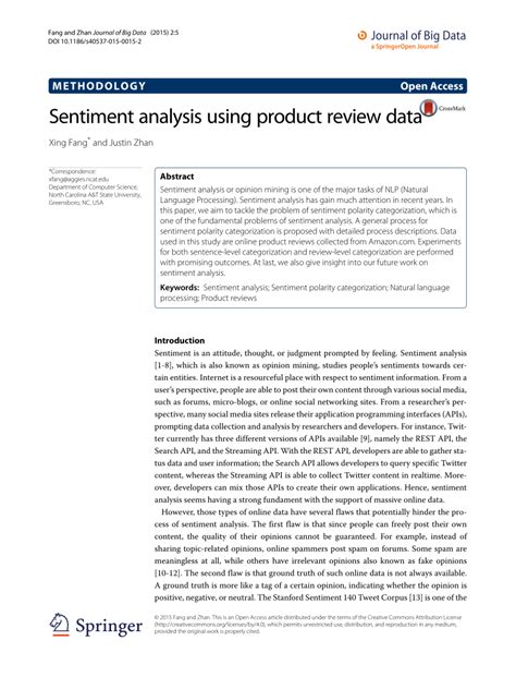 pdf sentiment analysis using product review data