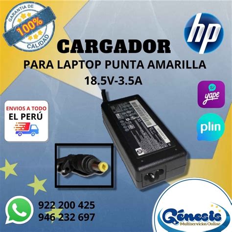 Cargador De Laptop Hp Punta Amarilla V A Genesis