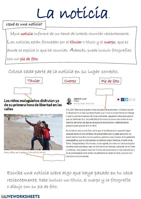 Actividad Interactiva De La Noticia Spanish Lessons School