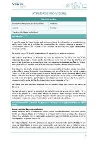 Matriz Individual sobre la casa de papel Provas Gestão de Conflitos