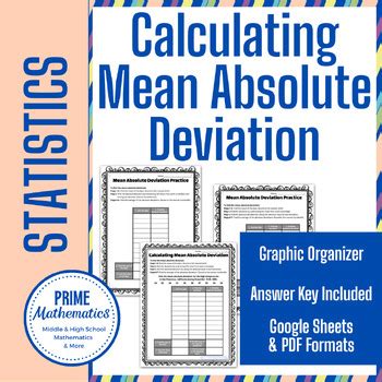 Calculating The Mean Absolute Deviation Graphic Organizer By Prime