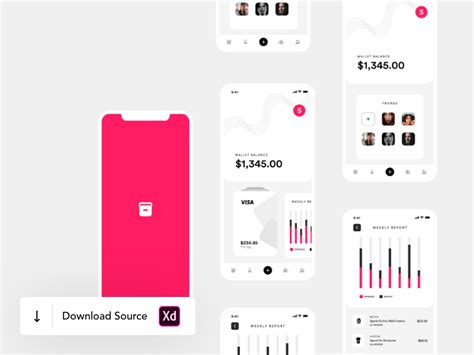 Wallet App UI Concept Freebie Supply
