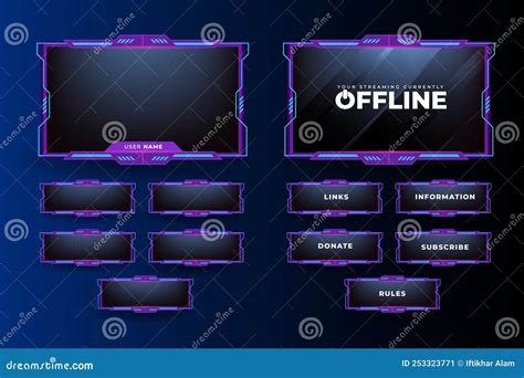 Online Game Streaming Overlay Vector For Live Gamers Modern Offline