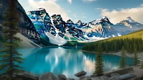 Premium Ai Image Beautiful Moraine Lake In Banff National Park Canada