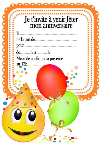 Cartes Invitations Anniversaire Gratuites A Imprimer