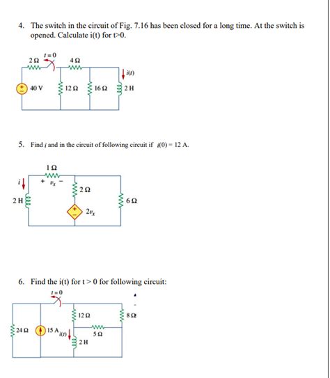 Solved The Switch In The Circuit Of Fig Has Been Chegg
