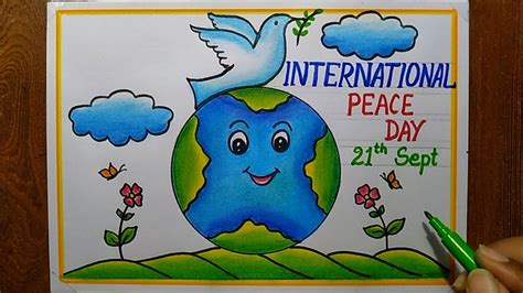 International Peace Day Poster Drawing Easy Sept 21th How To Draw