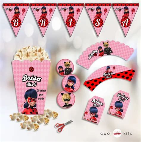 Kit Imprimible Miraculous Ladybug Personalizado Cumpleaños en venta en