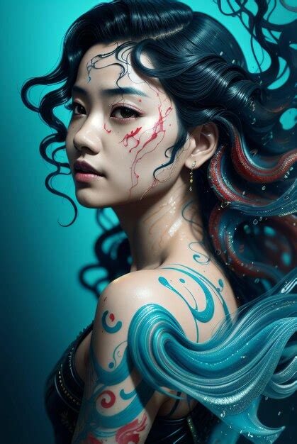 Premium AI Image Digital Art Of Asian Woman In Realistic Style With