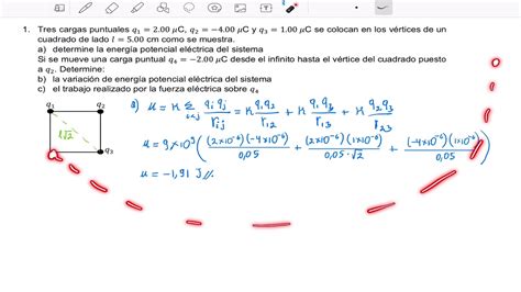 Ejercicio Resuelto Energía potencial Eléctrica YouTube