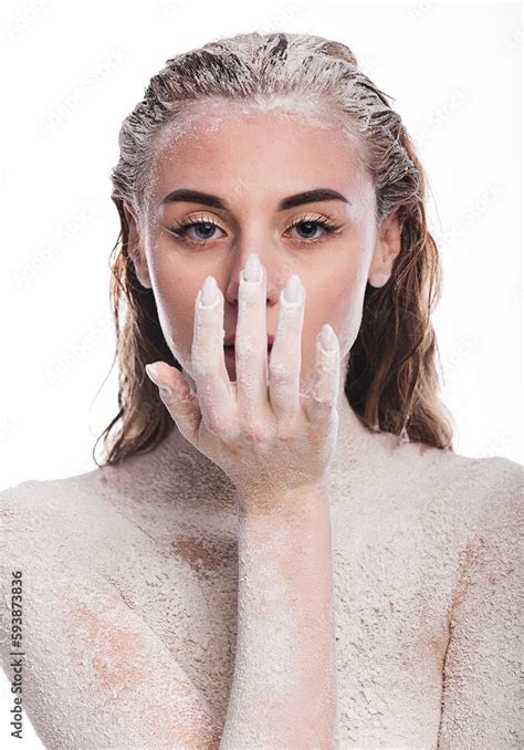 Fine Art Portrait The Woman S Naked Wet Body Is Covered With A Thin