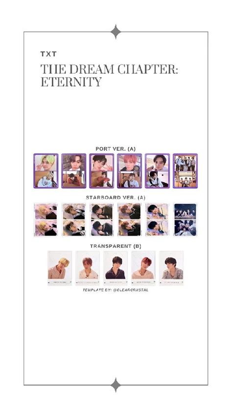The Dream Chapter Eternity Photocards Photo Cards Templates Txt