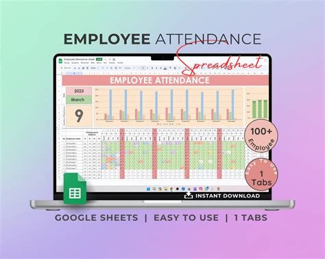 Google Sheets Attendance Tracker Employee Leave Template Attendace