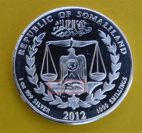 2012 Silver Year Of The Dragon 1 Oz 999 Lunar 1000 Shillings