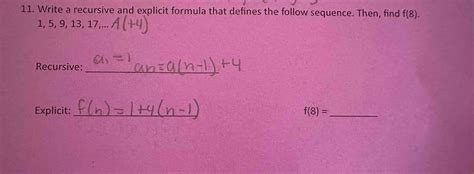solved write a recursive and explicit formula that defines