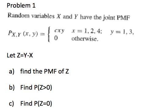 solved random variables x and y have the joint pmf p x y x