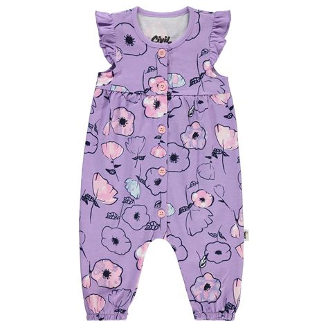 Civil Baby K Z Bebek Patiksiz Tulum Ay Lila Civilim