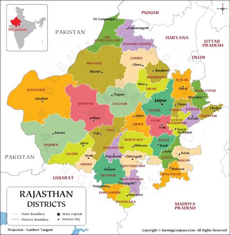 Rajasthan Travel Map Rajasthan State Map With Districts 49 OFF
