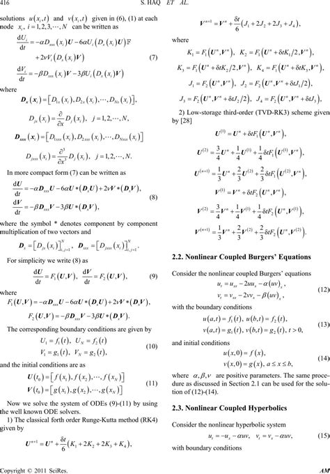 rbfs meshless method of lines for the numerical solution of time dependent nonlinear coupled