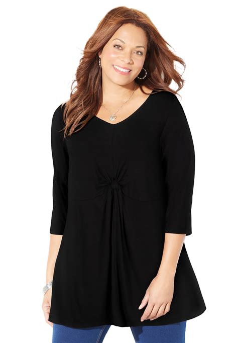 Catherines Women S Plus Size Twist Front Top Walmart
