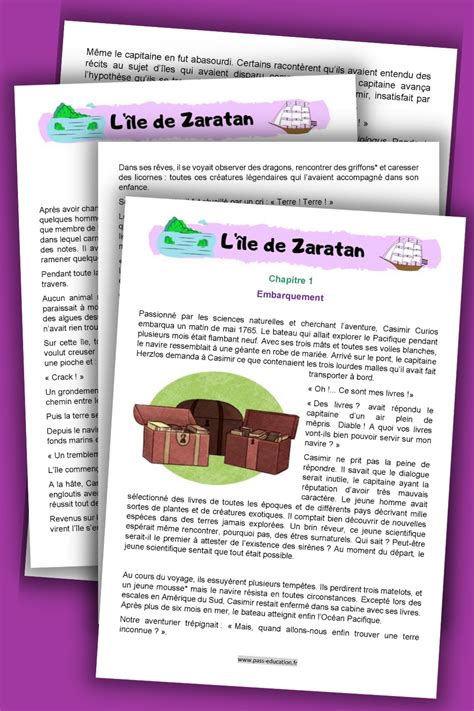 L Île de Zaratan Récit d aventure CM1 CM2 Lecture cm1