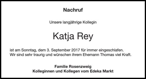 Traueranzeigen Von Katja Rey Aachen Gedenkt