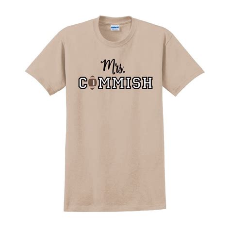Mrs Commish Football Tee T Shirt Etsy