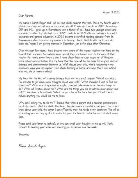 Teacher Introduction Letter To Parents Template Free