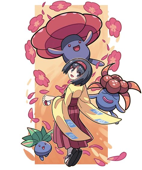Erika Oddish Vileplume And Gloom Pokemon And 2 More Drawn By