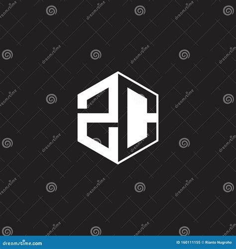 ZC Logotipo HexÃgono HexÃgono Con Fondo Negro Estilo De Espacio