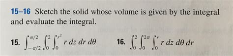 solved sketch the solid whose volume is given by the