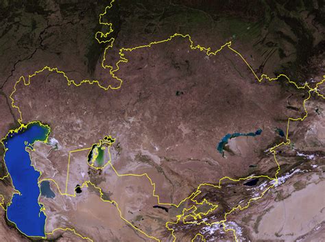 Grande mapa satelital de Kazajstán Kazajstán Asia Mapas del Mundo