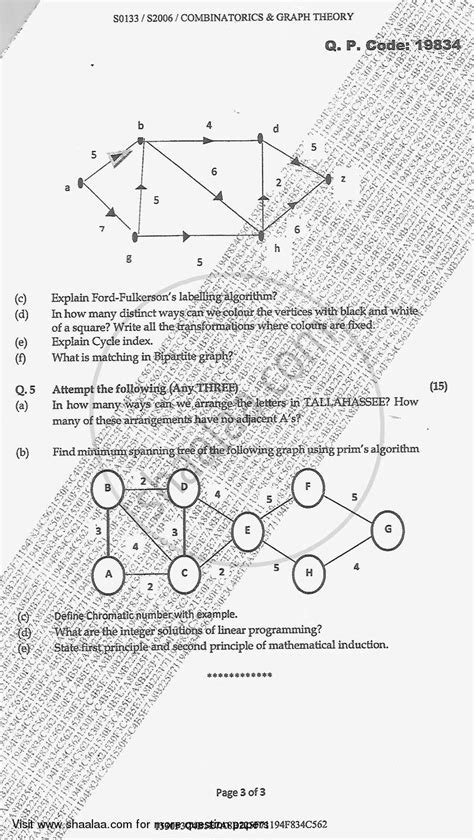 combinatorics and graph theory 2017 2018 b sc computer science semester 3 sybsc question paper