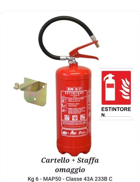 ESTINTORE A POLVERE Da 6 Kg 2024 Omologato E Certificato Cartello