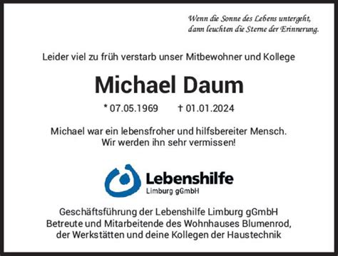 Traueranzeigen Von Michael Daum Vrm Trauer De
