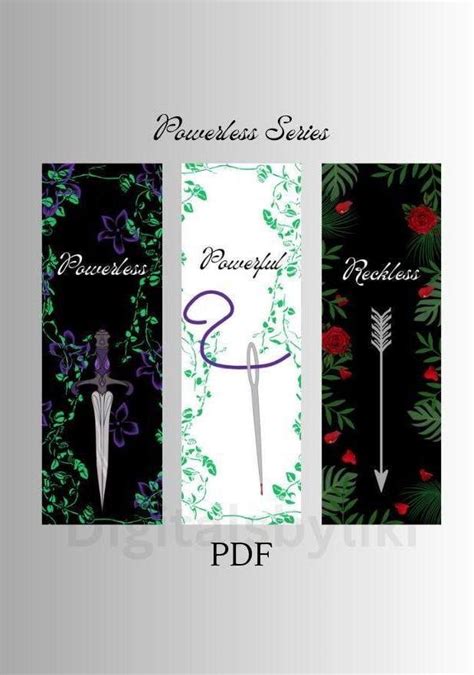 Powerless By Lauren Roberts Series Digital Print Bookmarks Etsy Uk In