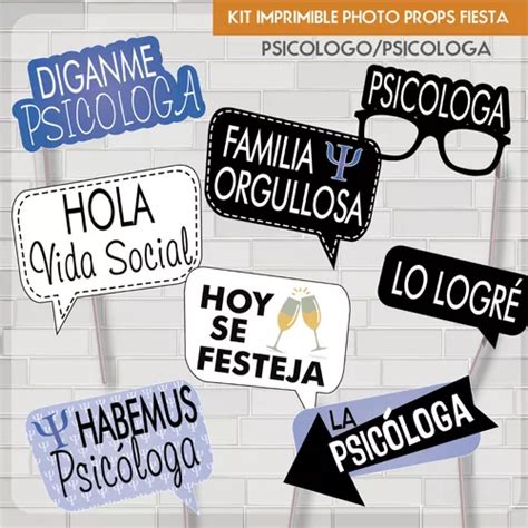 Kit Imprimible Photo Props Cartelito Graduacion Psicologia En Venta En