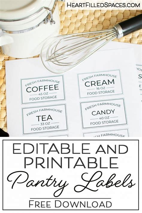 Free Printable Editable Pantry Labels