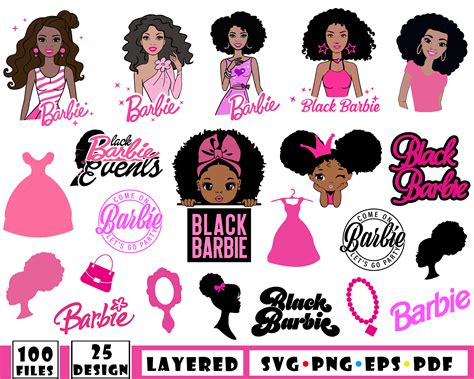 Afro Barb Svg Bundle Pink Doll Svg Barby Logo Afro Svg Etsy España