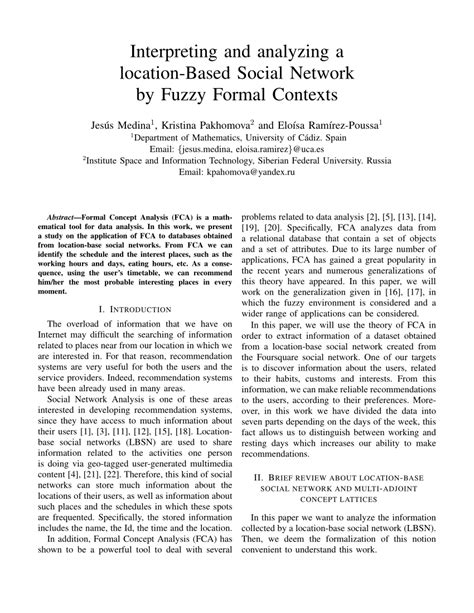 pdf interpreting and analyzing a location based social network by fuzzy formal contexts