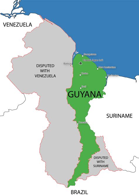 Map Of Guyana Guyana Official Map Show The World Guyana Barima