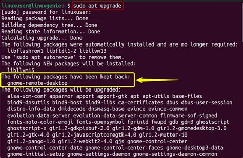 Solved The Following Packages Have Been Kept Back Linux Genie
