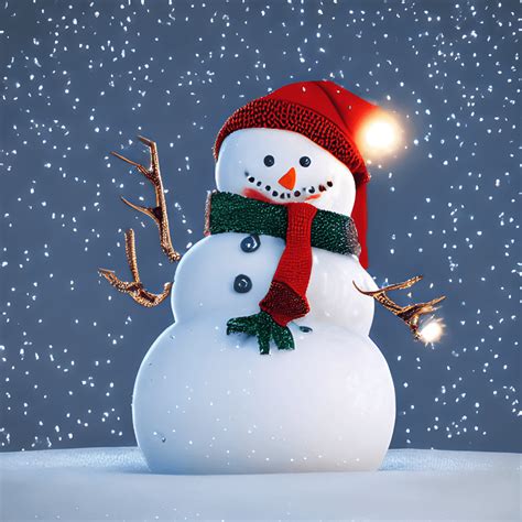 Snowman On Christmas Eve Graphic Creative Fabrica