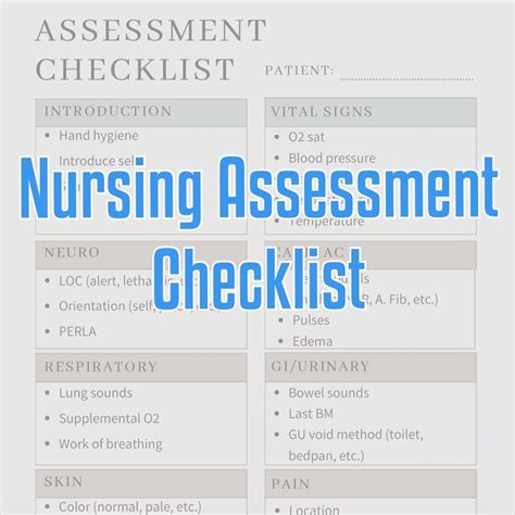 Nursing Assessment Checklist Head To Toe Assessment Rn Lpn Lvn