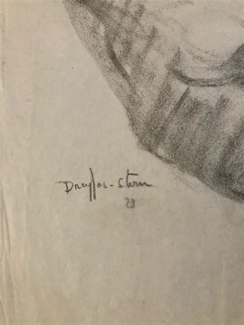 BEAU DESSIN FUSAIN Papier Femme Nue 1929 Erotique Nu Jean Dreyfus Stern