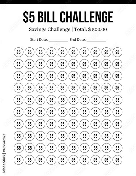 Money Saving Challenge Printable Dollar Savings Challenge 54 OFF