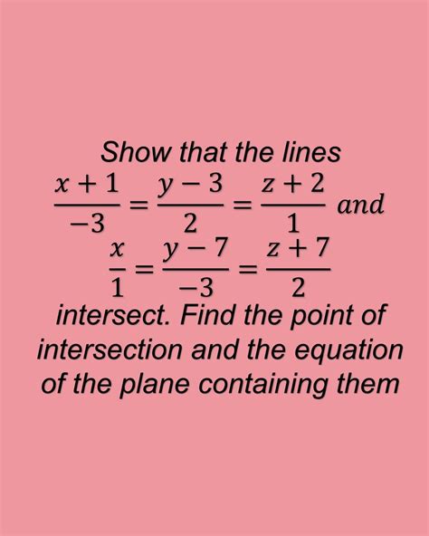 how to find point of intersection