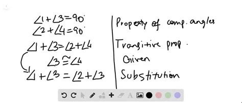 solved use the given plan to write a two column proof given ∠1 and ∠3 are complementary and ∠