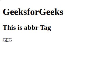 HTML Abbr Tag GeeksforGeeks