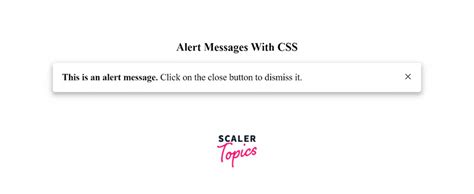 How To Create Alert Messages With Css Scaler Topics